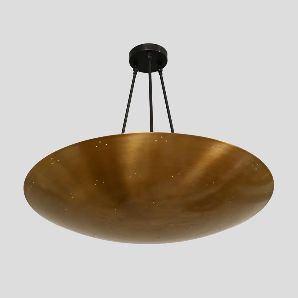 Modern Brass Dome - Perforated Pendant Light