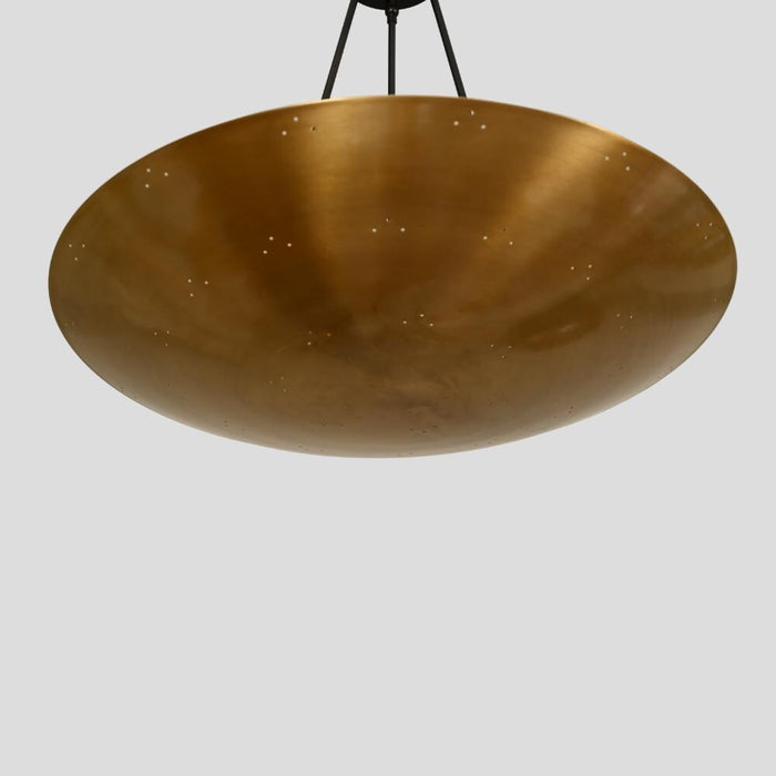Modern Brass Dome - Perforated Pendant Light