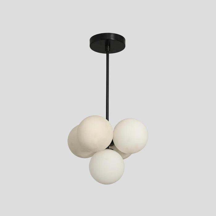 Black Pendant Light 5 Glass Globe - Ceiling Light